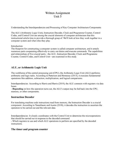 Assignment Unit 5 Written Assignment Unit 5 Understanding The