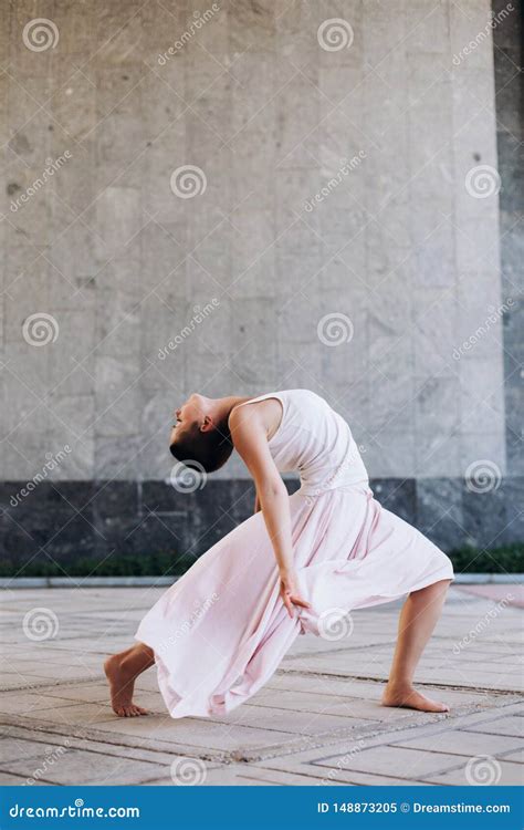 Authentic Girl Dancing On The Street Barefoot Stock Image Image Of