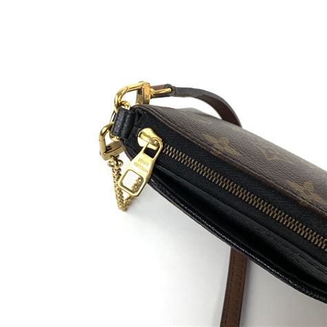 Louis Vuitton Clutch Crossbody Pallas Black Monogram Canvas Shoulder