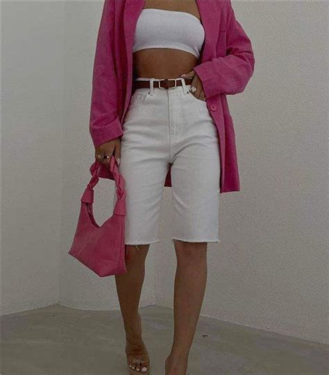 Γυναικεία ψηλόμεση βερμούδα τζιν Λευκό Fashion Womens Fashion Women