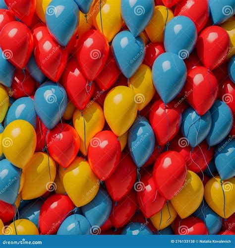 Bright Abstract Background Of Jumble Of Rainbow Colored Balloons
