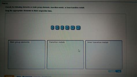 Solved Classify The Following Elements As Main Group