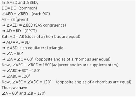 Abcd Is A Rhombus In Which The Altitude From D To Side Ab Bisects Ab