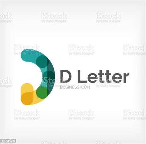 D 알파벳 아이콘크기 최소한의 회선 설계 0명에 대한 스톡 벡터 아트 및 기타 이미지 0명 기하 도형 노랑 Istock