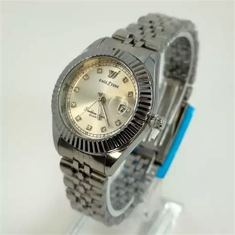 خرید و قیمت ساعت مچی رولکس زنانه طرح رولکس ایگل تایم عقربه ای نگین