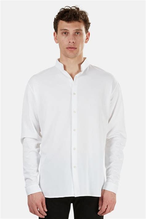 Blue Cream Dior Button Down Top White Pique On Garmentory Mandarin Collar Shirt Vintage