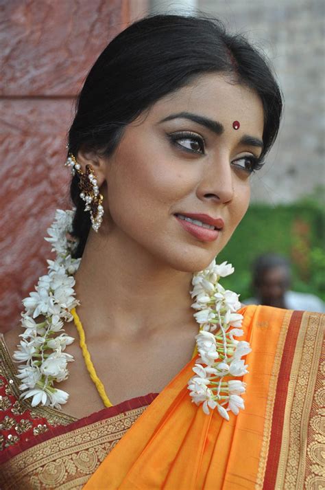 Shriya Beautiful Yellow Saree Stills At Pavitra Movie Beautiful Indian