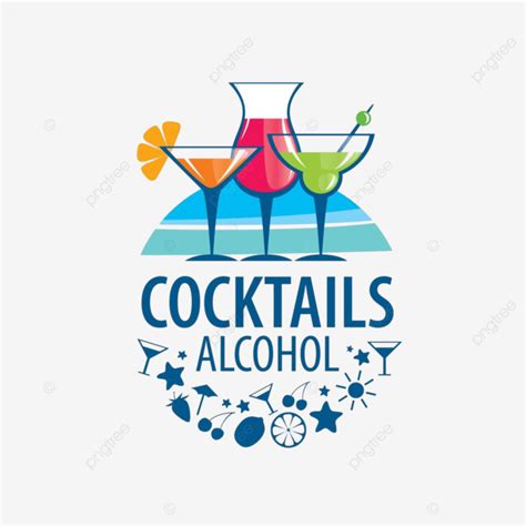 Alcoholic Cocktails Logo Glass Juice Booze Vector Glass Juice Booze