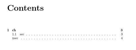 Table Of Contents Latex Tableofcontents Add Custom Line With Custom Pointer Tex Latex