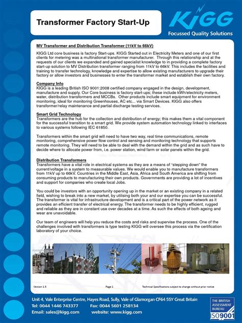 Mv Transformer Factory Start Up Guide Pdf Transformer Smart Grid