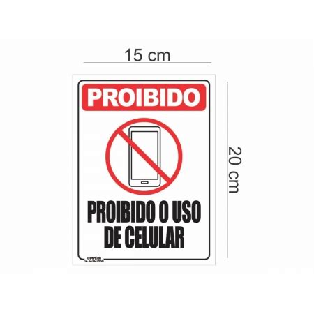 Placa de Sinalização Atenção Proibido Uso de Celular