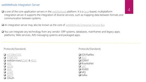 different softwareag webmethods components pptx