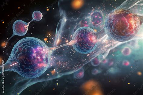 An Illustration Of Insulin Molecules Interacting With Cells In The