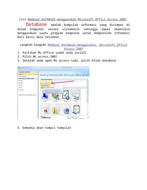 docx cara membuat database menggunakan microsoft office access 2007