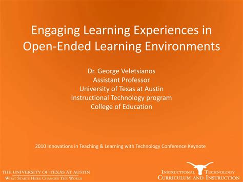 Engaging Learning Experiences In Open Ended Learning Environments Ppt