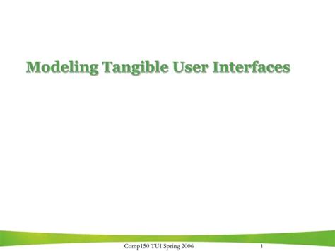Ppt Framework For Designing Tangible User Interfaces Tac Paradigm