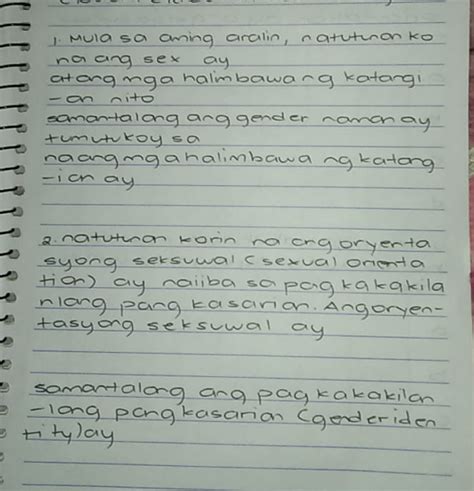 1 Mula Sa Aming Aralin Natutunan Ko Na Ang Sex Ay At Ang Mga Halimbawa
