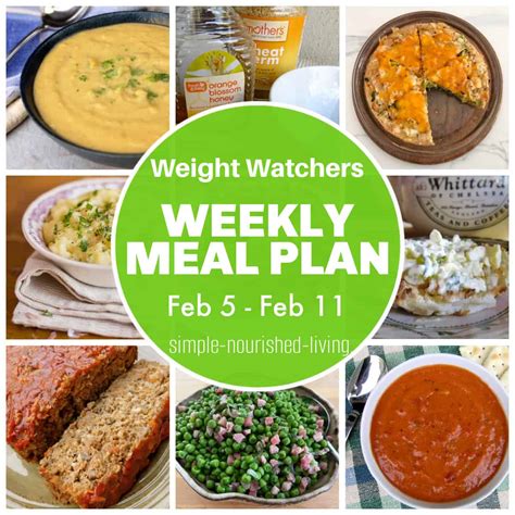 Weightwatchers Weekly Meal Plan Feb 5 Feb 11 • Simple Nourished Living