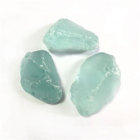 Tumbled Light Blue Glass Rocks Daixi
