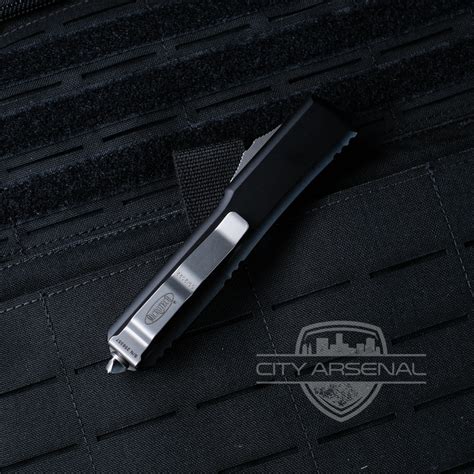 Microtech Ultratech Otf Auto Knife Stonewash Bayonet Blade Black