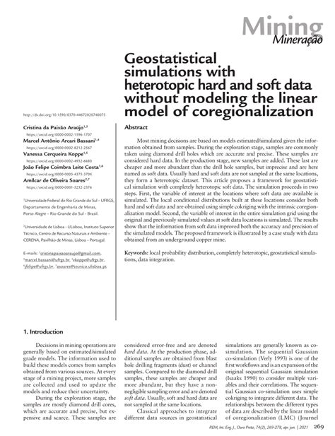 pdf geostatistical simulations with heterotopic hard and soft data