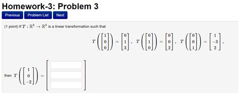 solved 1 point if t r3→r3 is a linear transformation such