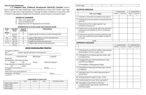 Eccd Sinugbuanong Bisaya Assessement For Kindergarten Pupils Docx