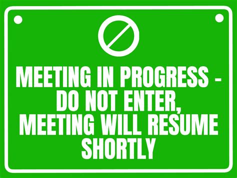 Free Meeting In Progress Sign Template To Edit Online