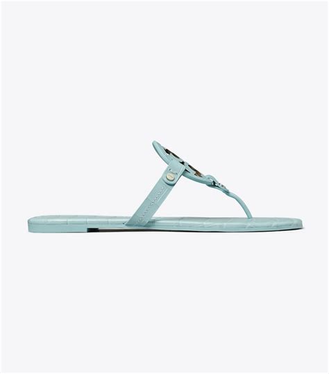 Miller Croc Embossed Leather Sandal Womens Shoes Sandals Tory