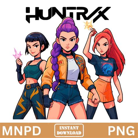 Kpop Demon Hunter Png Clipart Huntrix Digital Art Digital Download