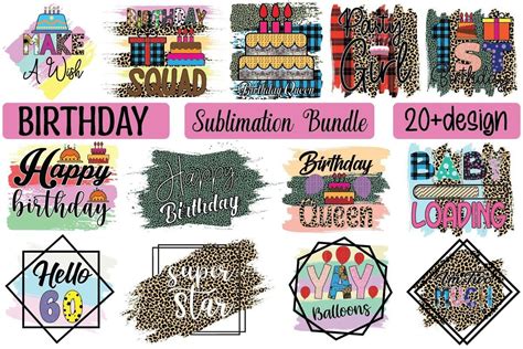 Birthday Sublimation Bundle Bundle · Creative Fabrica