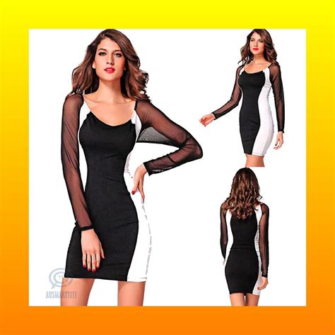 Sexy Slim Bodycon Mesh Long Sleeve Formal Evening Cocktail Party Club