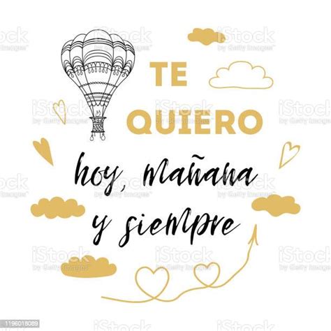 나는 오늘 내일 영원히 스페인어 텍스트 세인트 발렌타인 데이 날짜 결혼식을위한 벡터 배너를 사랑 0명에 대한 스톡 벡터 아트 및 기타 이미지 Istock