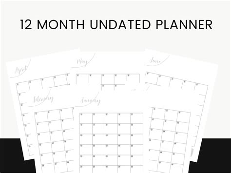 12 Month Undated Planner Canva Template Graphic By BKS Studio