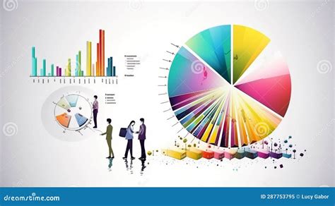 Data Visualization Charts Diagrams Vibrantly Illustration With White