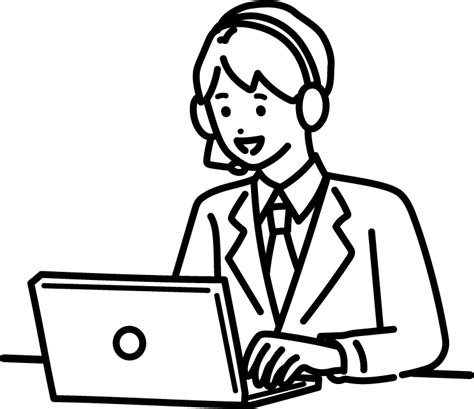 ヘッドセットをしているビジネスマン（男）のイラスト 商用可・フリーイラスト素材集｜ちょうどいいイラスト
