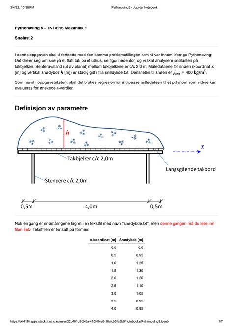 Pythonøving 5 Mekanikk 1 000 Pythonøving 5 Tkt4116 Mekanikk 1