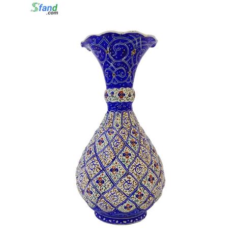 گلدان میناکاری شلغمی ۱۶ سانتی متری اسفند