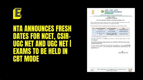 Nta Announces Fresh Dates For Ncet Csir Ugc Net And Ugc Net Exams To