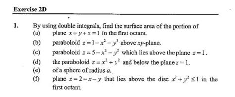Solved Exercise D By Using Double Integrals Find The Chegg