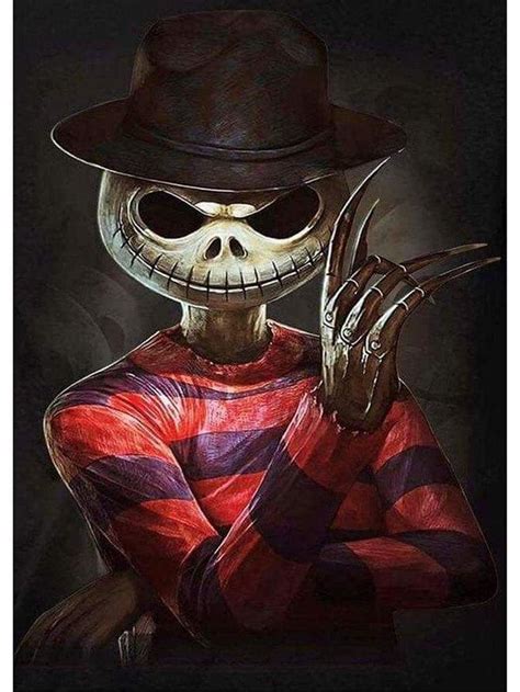 Bysincy 5D Full Drill Diamond Painting Kit Jack Halloween Skull 12x16