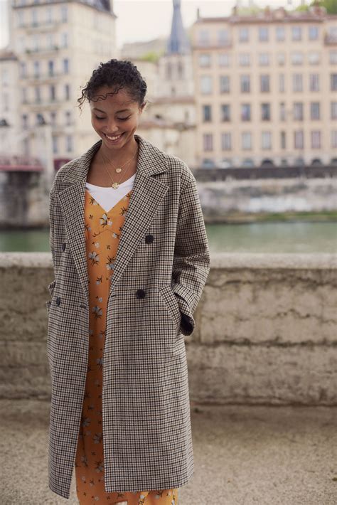 Manteau Mi Long à Carreaux Manteau Long Femme Caban Femme Idées De Mode