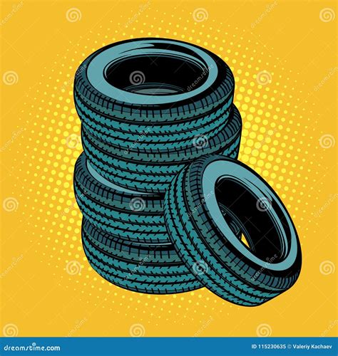 A Stack Of Car Tires Stock Vector Illustration Of Heap 115230635