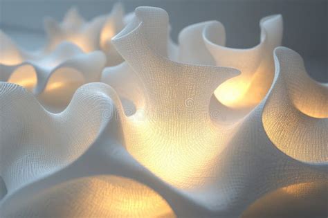 Unique Abstract Lamp Design Created With Textured Fabric And Soft Warm
