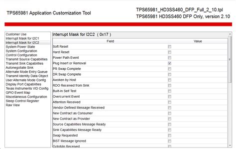Tps65982 Intmask Check Boxs Behavior On Application Customization