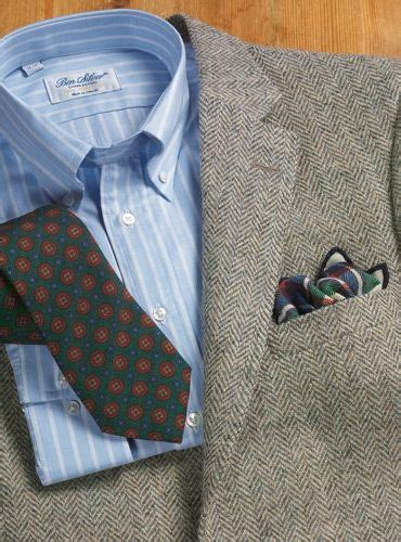 Pewter And Sand Herringbone Harris Tweed Sport Coat Mannenkleding