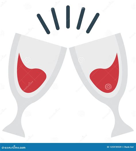Toasting Wine Glass Vector Icon Editable Stock Vector Illustration