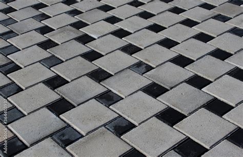 Landscaping Application And Urban Planning With Colored Paving Stones