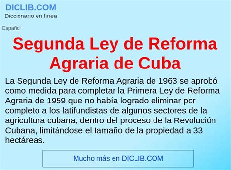 Ley De Reforma Agraria Significado Y Definición Qué Es Ley De
