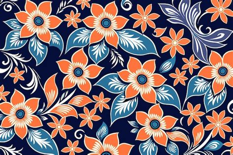 Premium Photo Seamless Pattern With Flowers In Retro Style Vector